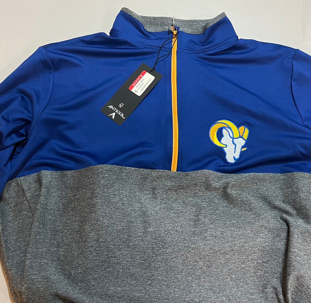Antigua Men’s LA Los Angeles Rams Zone Blue 1/4 Zip Pullover Jacket Lg ...