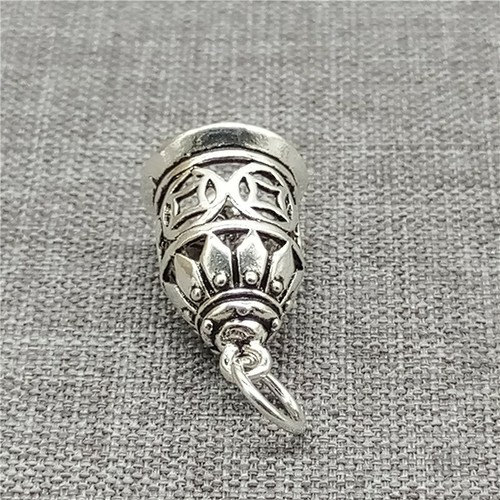 2pcs of 925 Sterling Silver Coin Bell Charms 3D for Bracelet Necklace ...