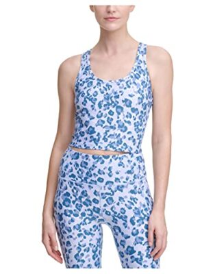 Calvin Klein Cropped Activewear Racerback Tank Top, Jaguar, Medium | eBay