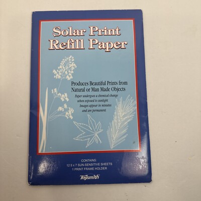 Toysmith Solar Print Paper (12) 5 x 7 Sheets w/ 1 Print Frame Holder | eBay