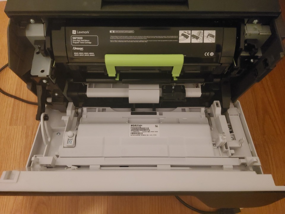 Lexmark MS621dn with 64K page count. Toner is 75% OEM 56F1X00 extra ...