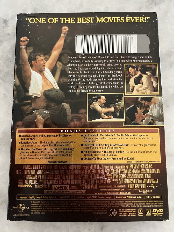 UNIVERSAL FACTORY SEALED! Cinderella Man DVD W/ OUT OF PRINT Slipcover ...