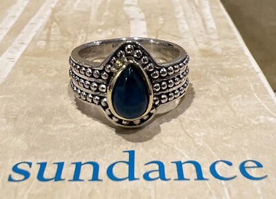 NWT Sundance Catalog Silver Apatite “Deep Blue Sea Ring” Size 6 $138 | eBay
