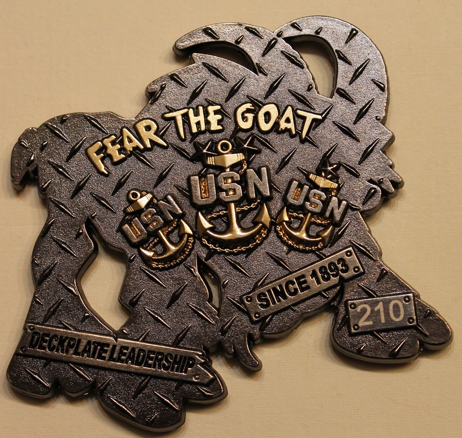 Fear The Goats Goat Locker Chiefs Mess ser#210 Navy Challenge Coin | eBay