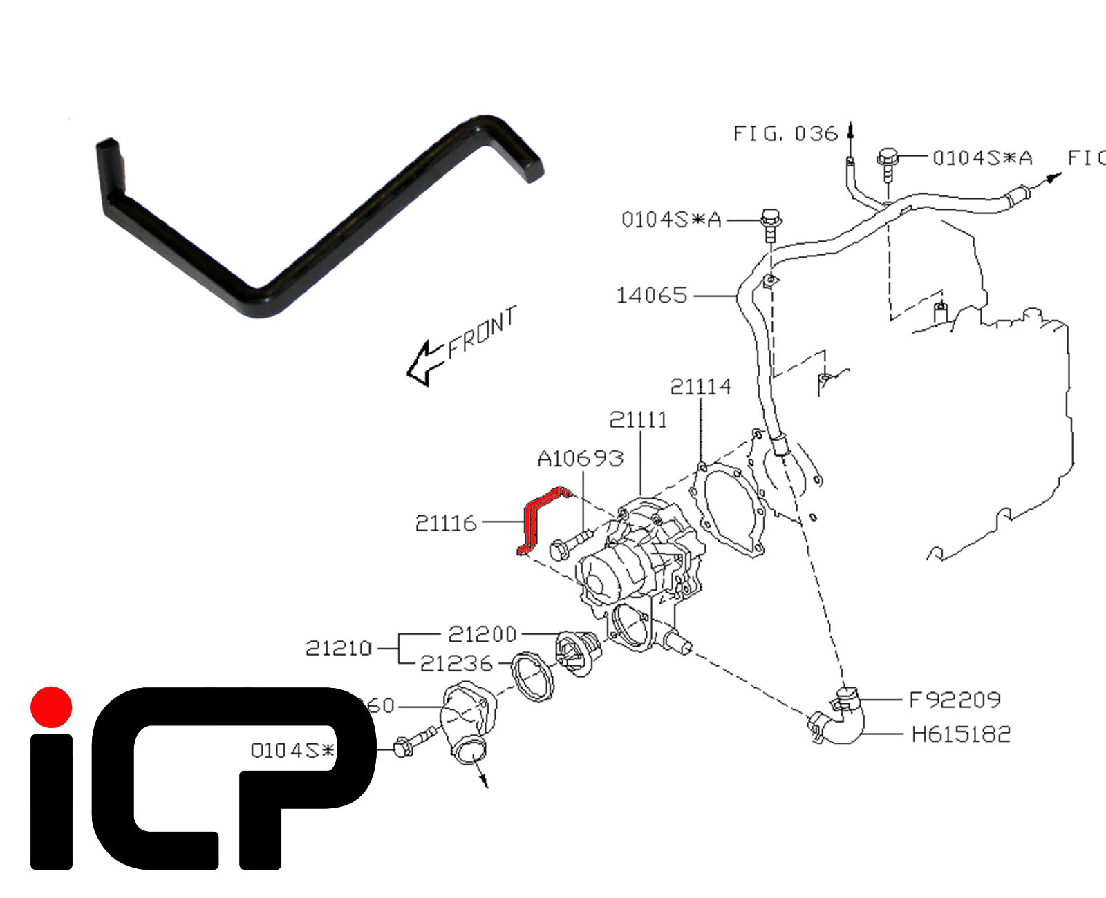 Genuine Engine Water Pump Seal 21116AA010 Fits: Subaru Impreza, Legacy ...