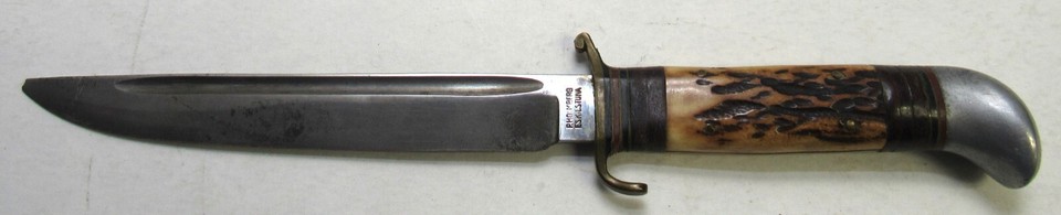 P. Holmberg Eskilstuna Sweden Stag Handle Knife Fixed Blade SKF-FES ...
