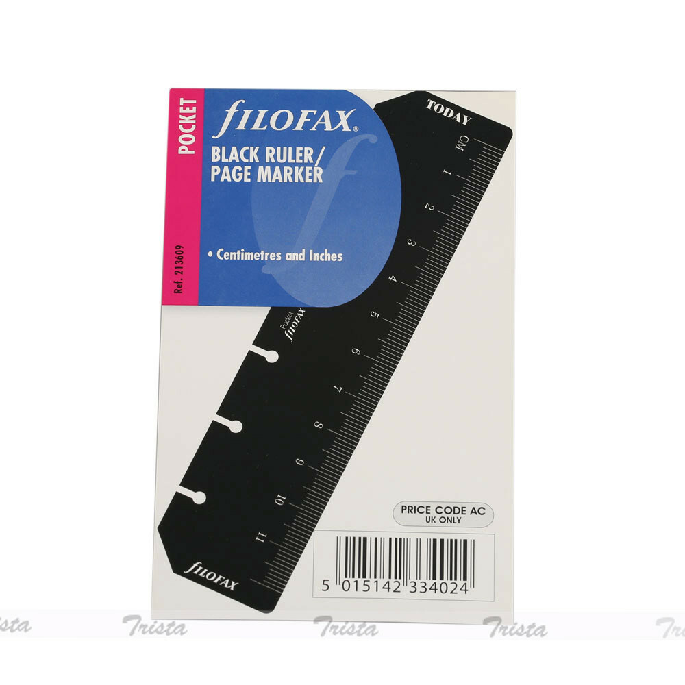 Filofax Pocket Size Organiser Ruler Page Marker Black Insert Refill ...