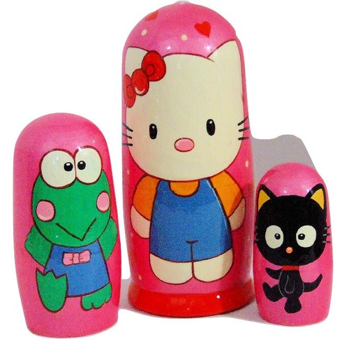 5pcs Hand Painted Russian Nesting Doll of Hello Kitty Characters Large ...