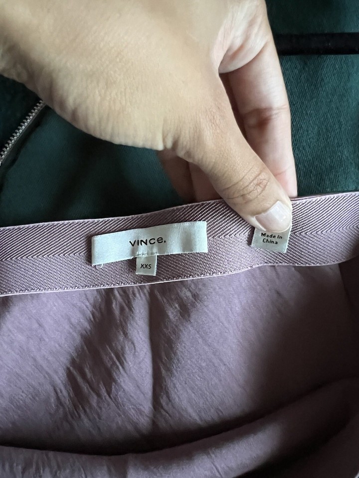 Vince Pink Satin A-Line Short Slip Skirt | eBay UK