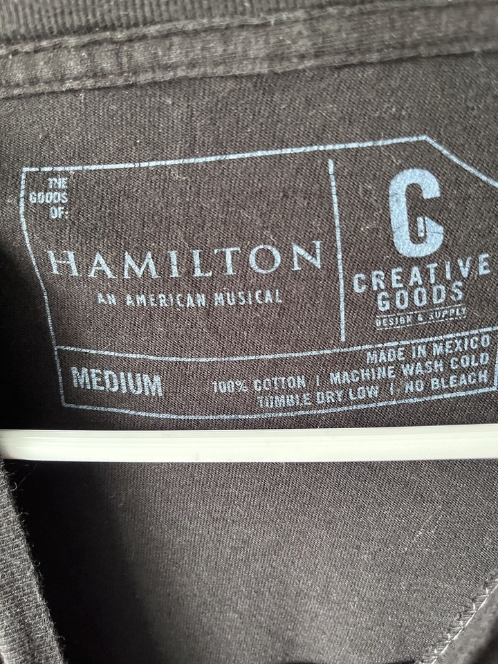 Official Hamilton The Musical Broadway Men's T-Shirt Medium | eBay