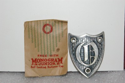 NOS 1920's-1930's Monogram Junior Radiator Motometer Cap Shield Letter ...