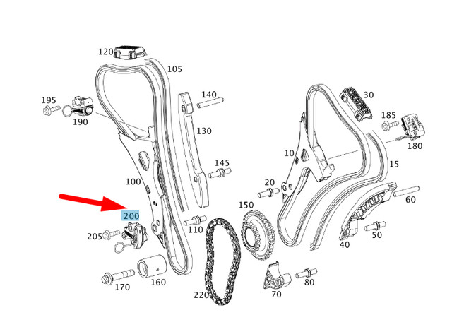 MERCEDES-BENZ ML W166 RIGHT CHAIN TENSIONER A2760500011 ORIGINAL for ...