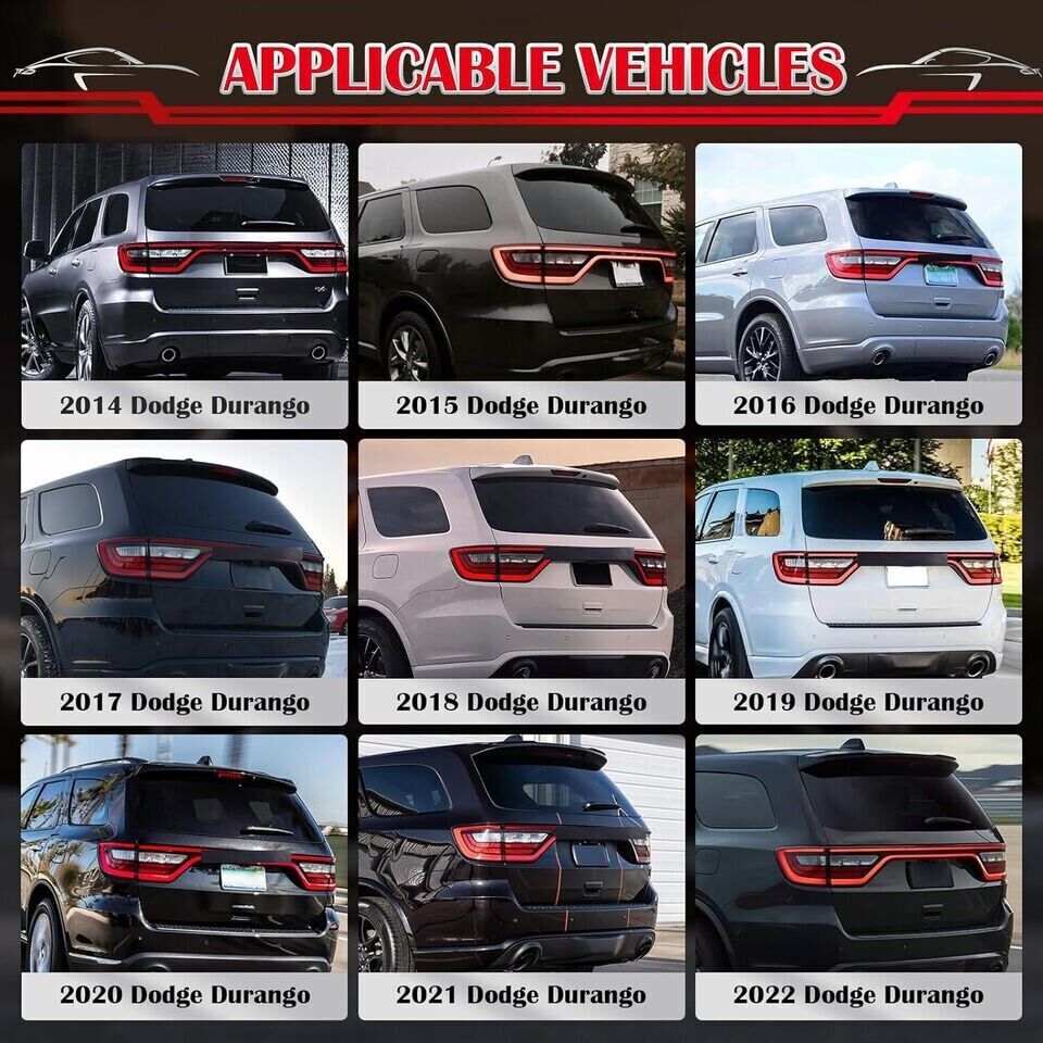 For 2014 15-2022 Dodge Durango LED Tail Light Liftgate W/Camera Hole ...