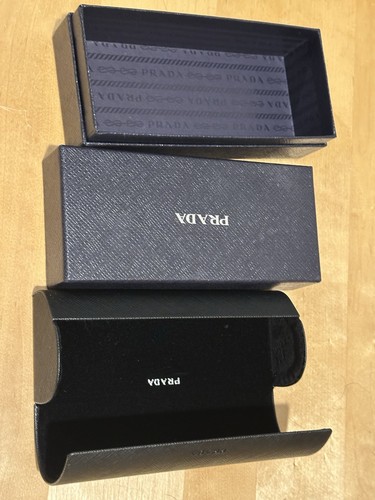 PRADA Glasses Case In Box Black Near Perfect Condition | eBay