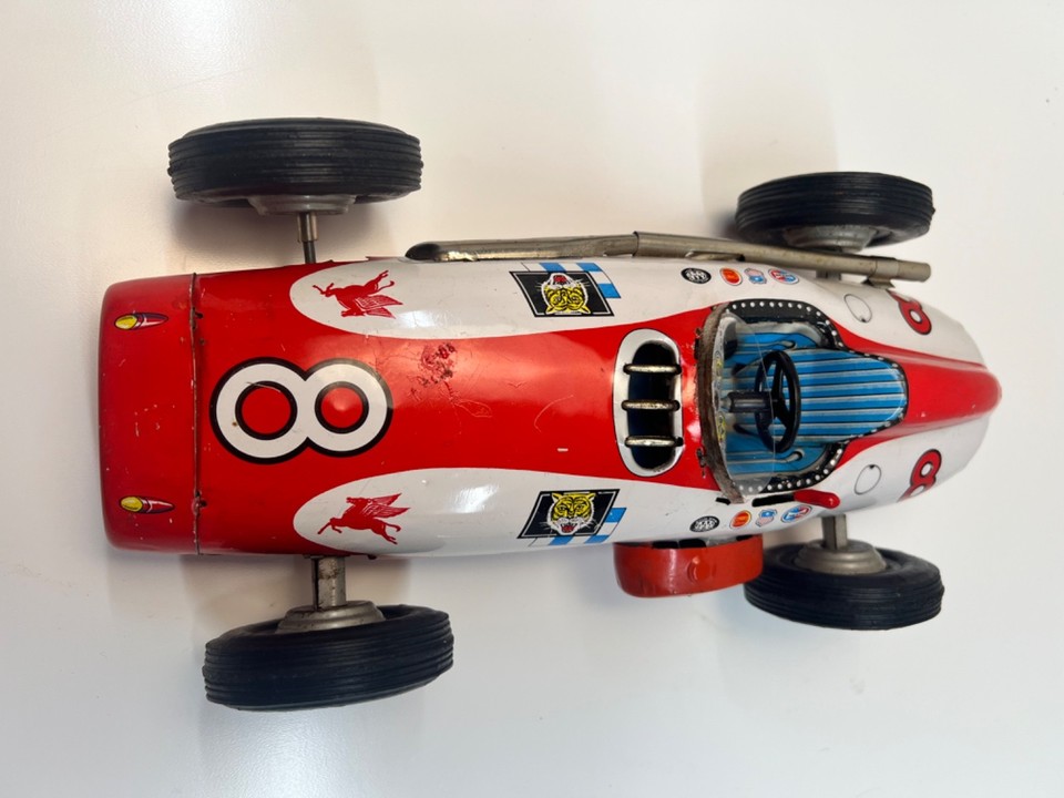 JAPAN ALPS 1950’S TIN TOY INDY 500 RACE CAR LITHO SPEED CHALLENGER NO.8 ...