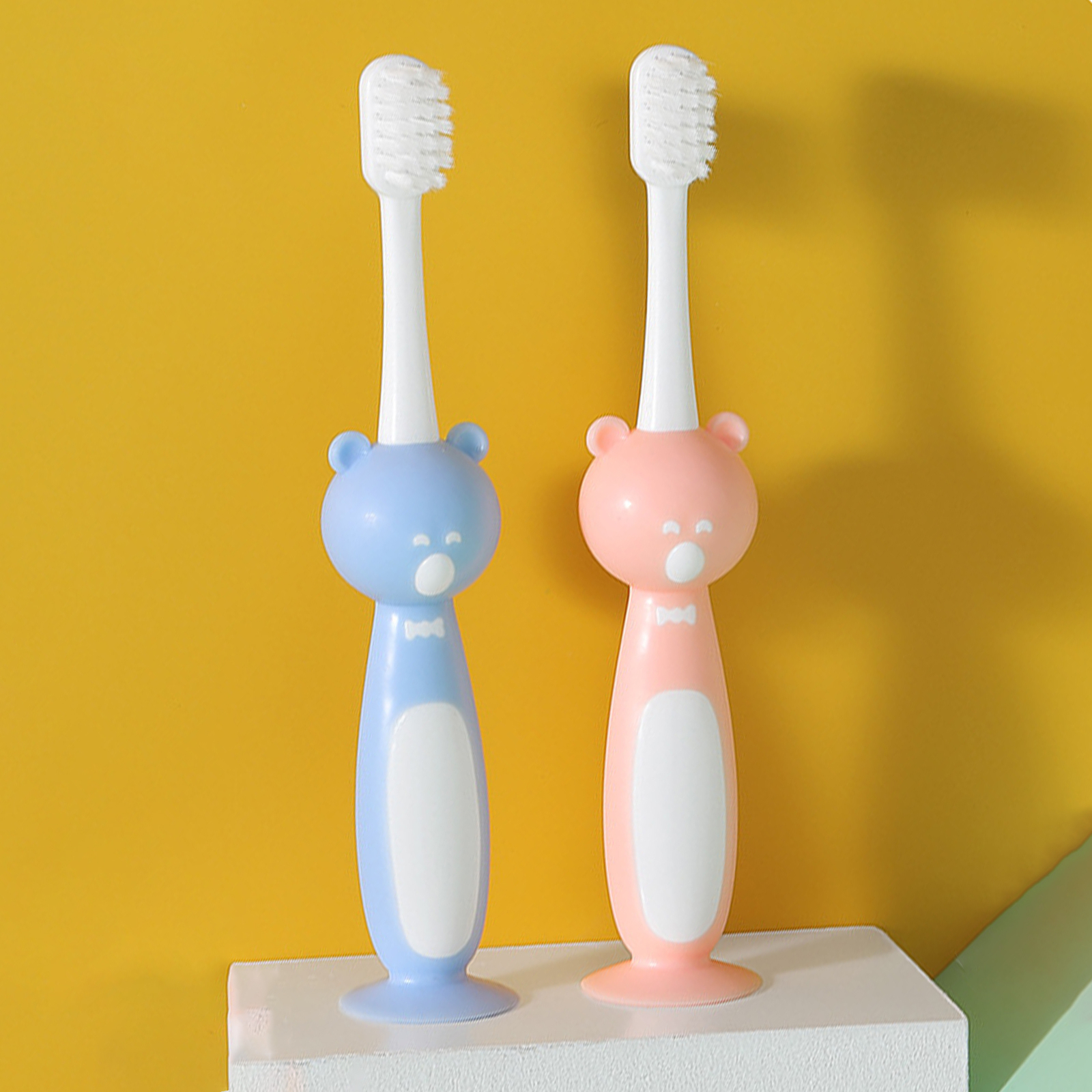 3pcs Teeth Cleaning Toothbrushes Bpa-free Dental Caring Cartoon Bear ...