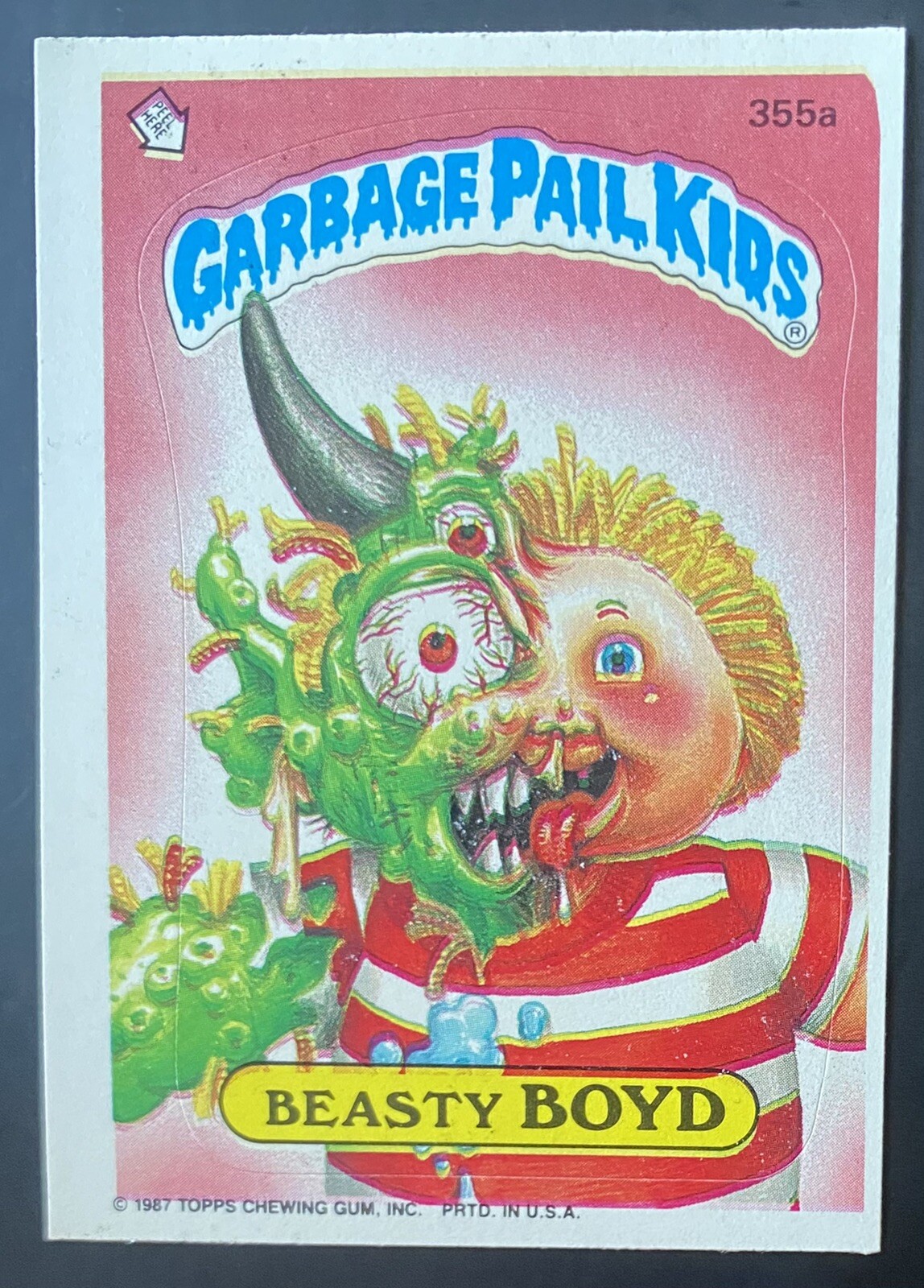 1987 TOPPS GARBAGE PAIL KIDS SERIES 9 BEASTY BOYD GPK STICKERS 355A ...
