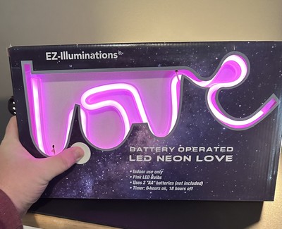 EZ-Illuminations Battery Operated LED Neon Sign "Love" Pink New | eBay