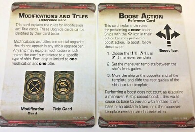 Star Wars X-wing Miniatures Game Imperial Aces Reference Cards Set 2 ...