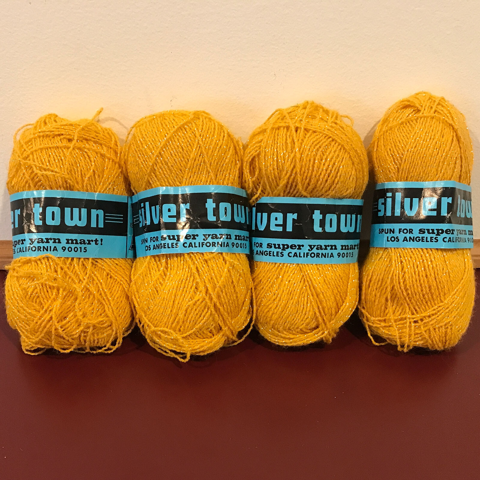 Vintage Knitting Yarn 4 x 1-oz Super Fine Silver/Gold Color #12 Israel ...