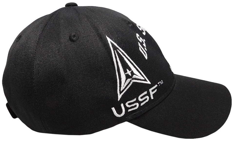 Black US Space Force Logo Cap USAF USSF Adjustable Hat OFFICIALLY ...