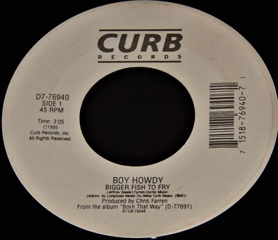 Vintage Record, BOY HOWDY: BIGGER FISH TO FRY, PROMO, 45 rpm, 1995 ...