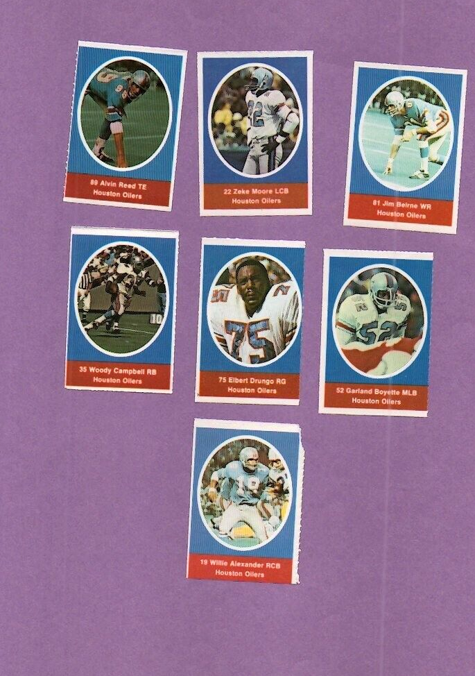 1972 Sunoco Football HOUSTON OILERS 7 Stamp Lot - NO DUPLICATES | eBay