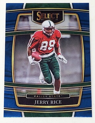 2022 Panini Select Draft Picks Jerry Rice Blue Concourse Base Card #53 ...