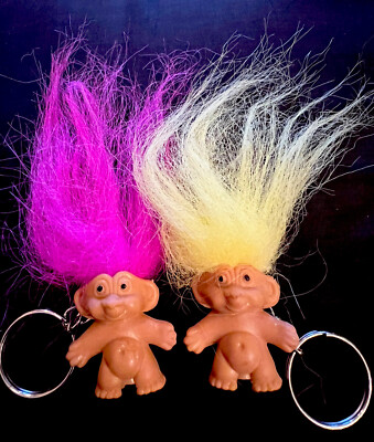 Vintage Troll Doll Keychain Key Rings, Chain Fob Hangtags *137-F | eBay