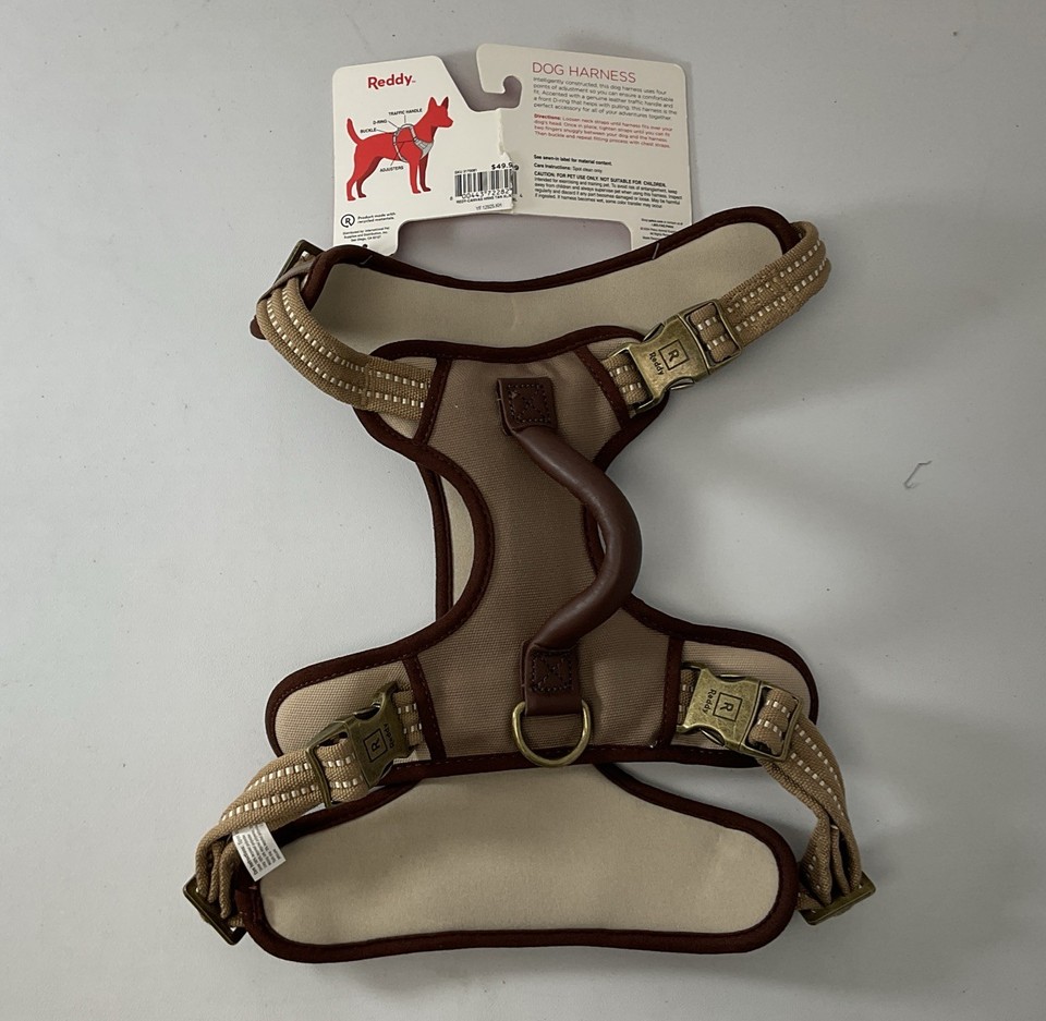 Reddy Canvas Dog Harness- Traffic Handle-Adjustable-Tan-XL/XXL-Brand ...