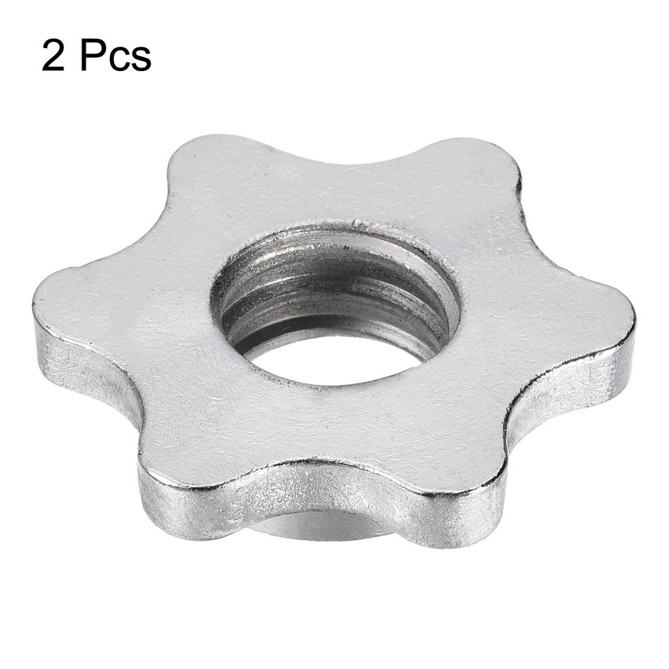2Pcs Dumbbell Hex Nuts M28 Anti-Slip Lock Collar Screw Silver | eBay