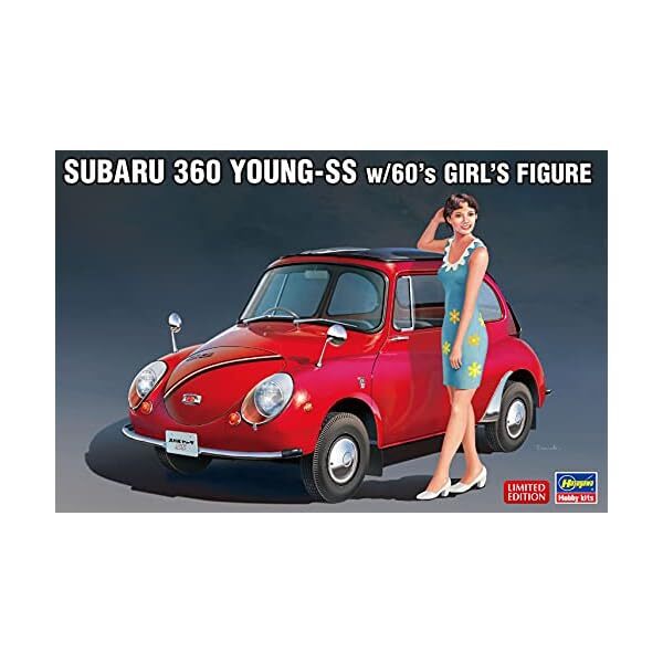HASEGAWA 1/24 SUBARU 360 Young-SS w/ 60's Girl's Figure Plastic Model ...