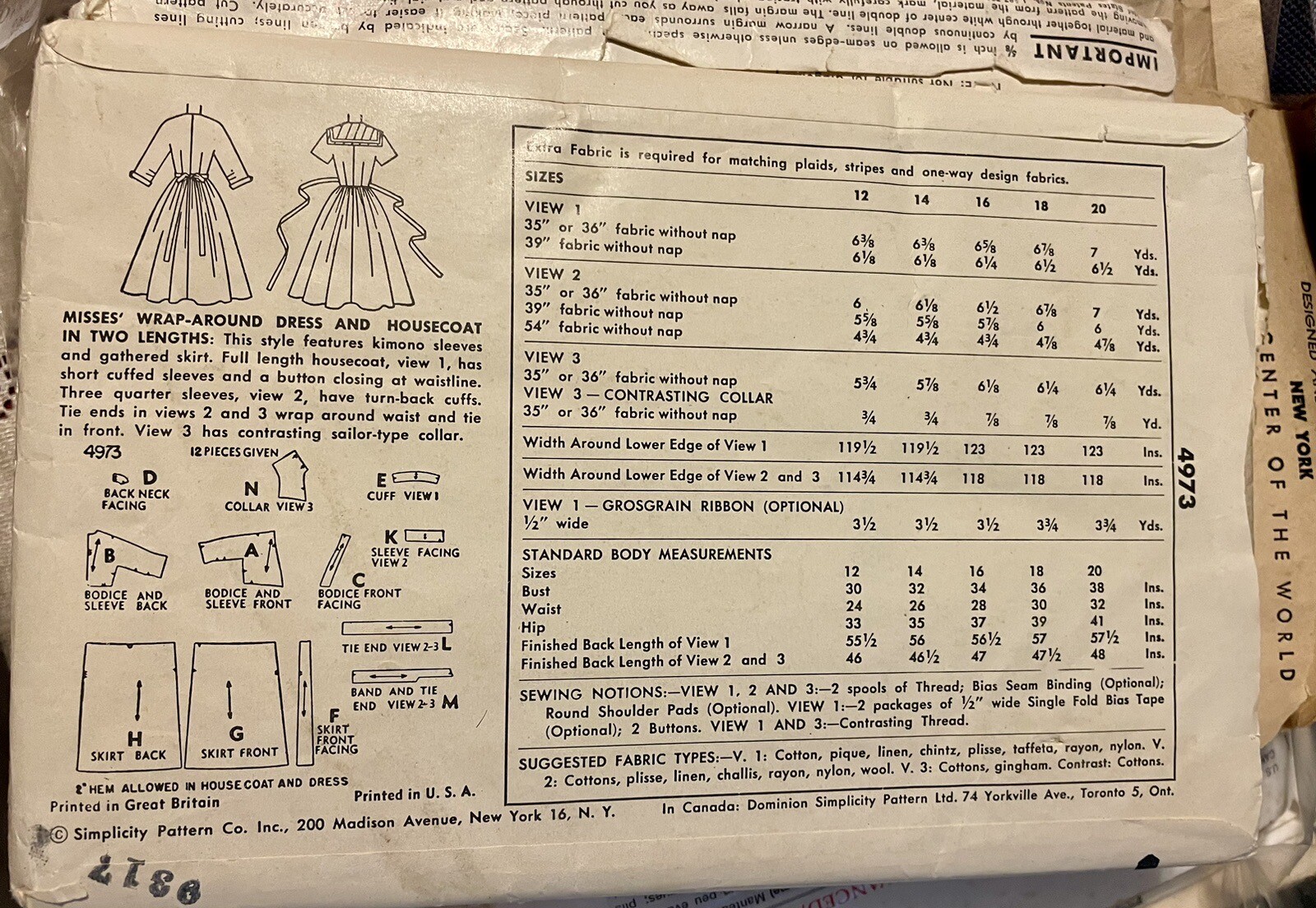 #WW2 #Du_Barry 5947 #VintageSewingPattern Women’s Lovely Dress w ...