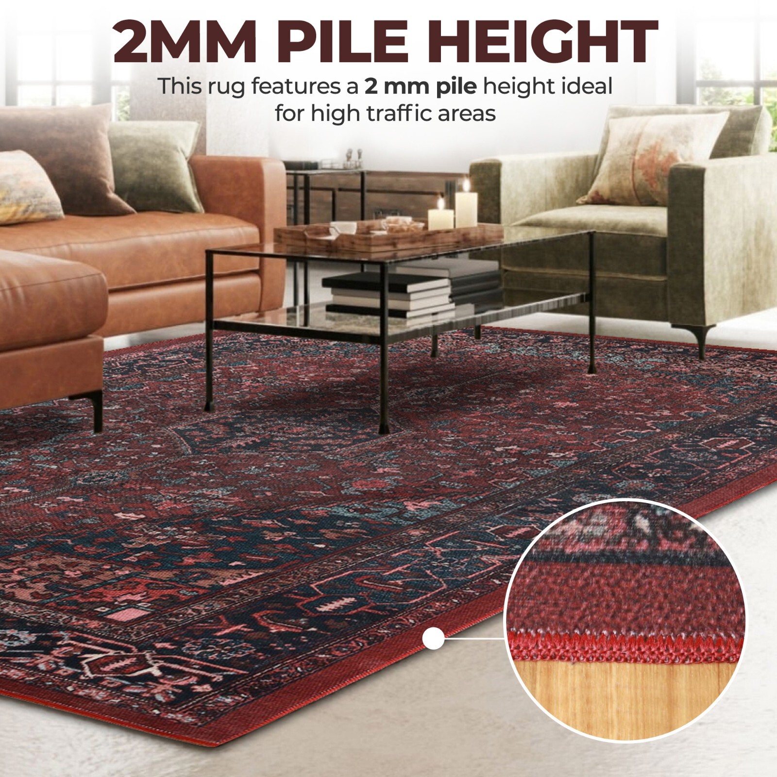 Cardinal Geometric Southwestern Traditional Washable Indoor Area Rug or ...