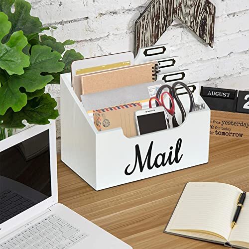 Rustic Mail Organizer Letter Sorter for Counter, Mail Holder Desktop ...