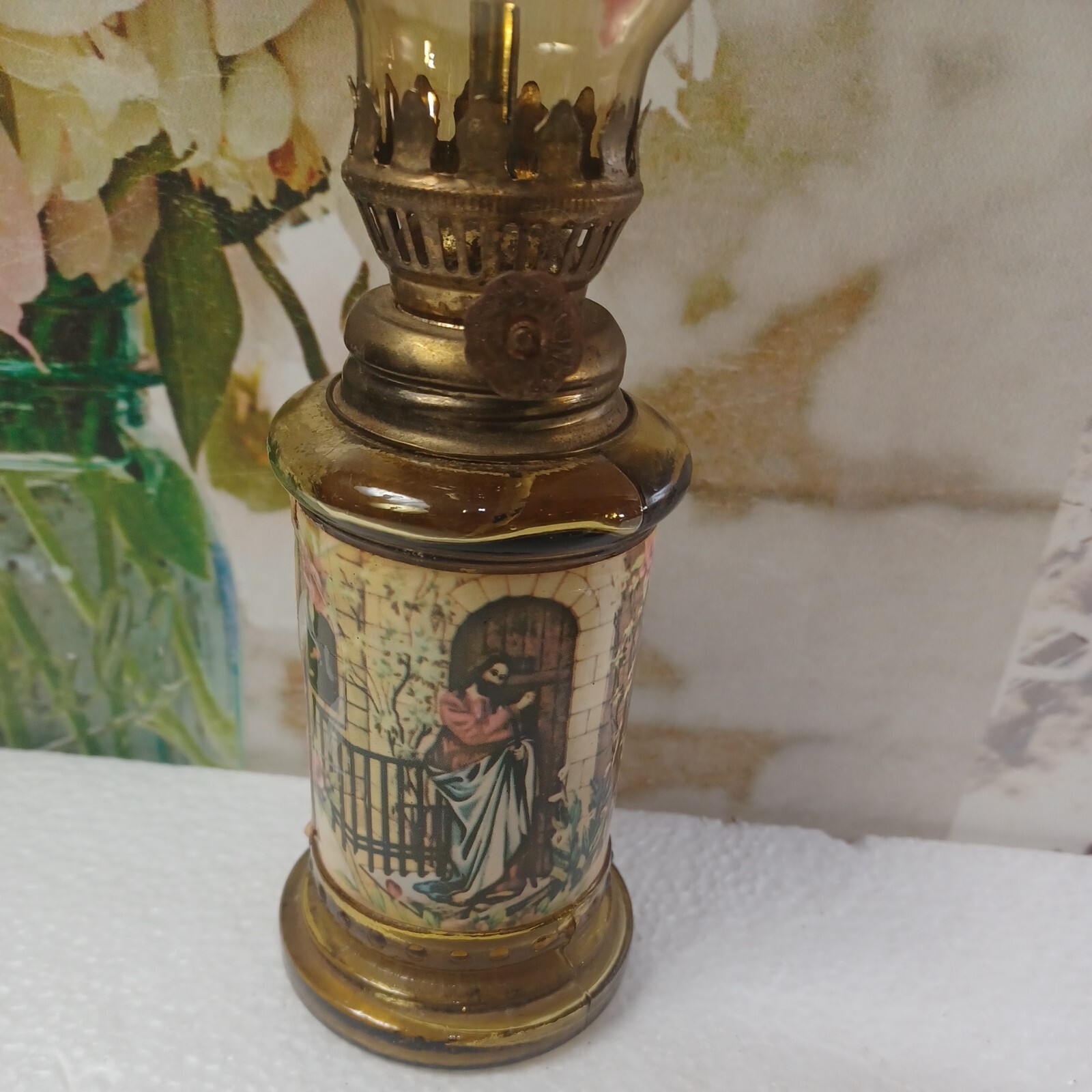 Christ Knocking on door Base Oil Lantern Kerosene Lamp Fluid 9" Honk ...