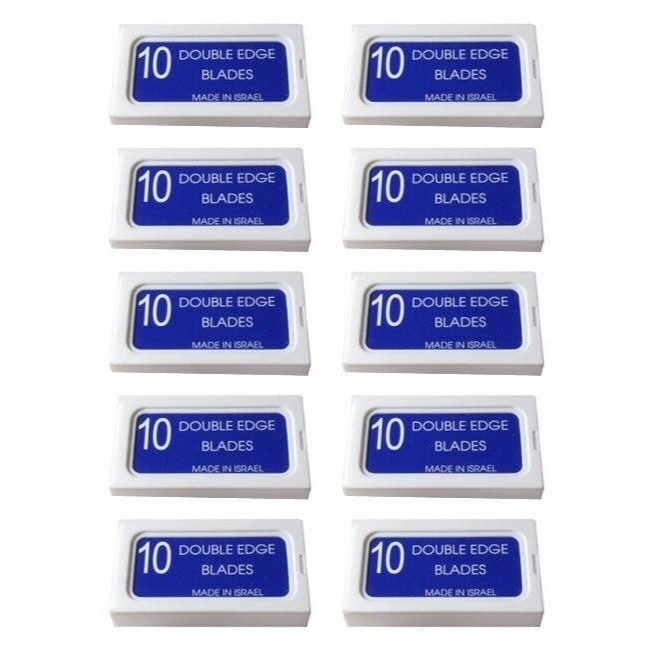 100 Personna Crystal double edge razor Shaving DE blades made in Israel ...