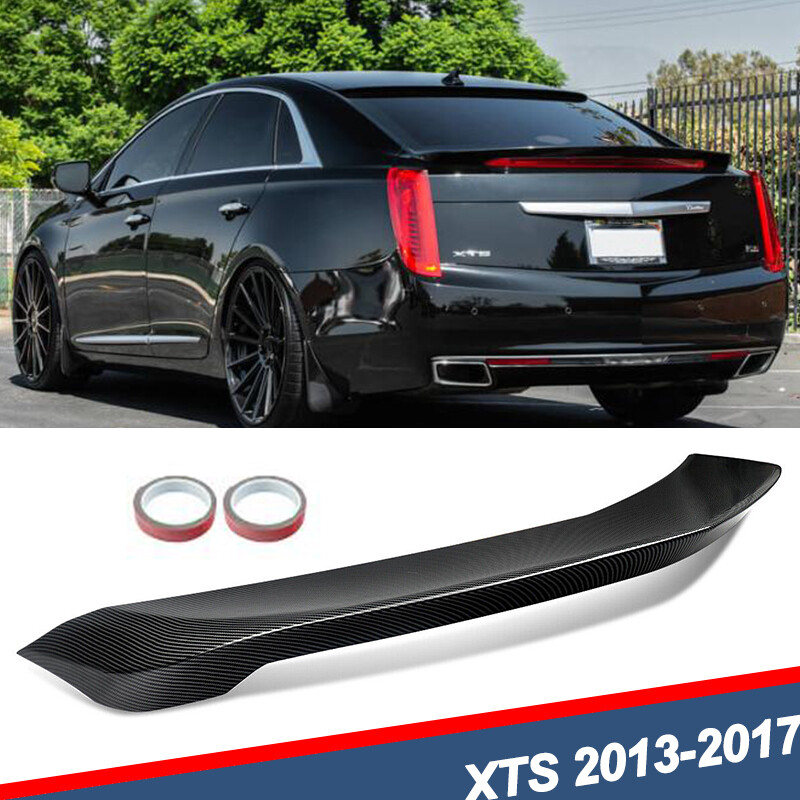 For Cadillac XTS 2013-2017 Carbon Look V Style Rear Trunk Wing Spoiler ...