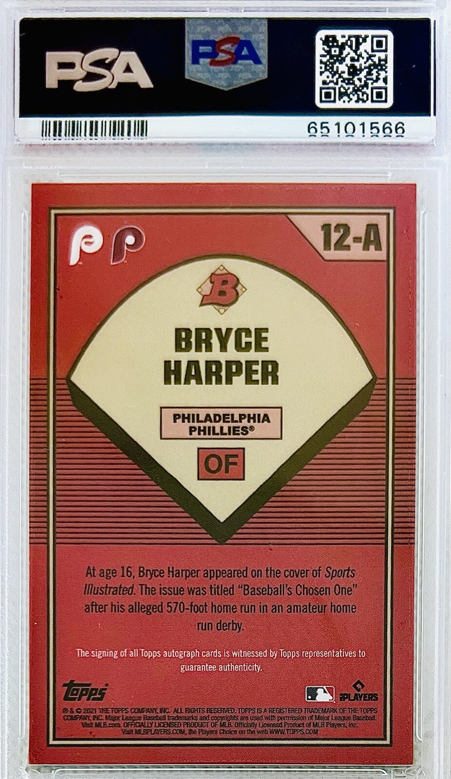 2021 Bowman X Keith Shore Bryce Harper Green Auto SP #/89 PSA 9 🔥 ‘89 ...