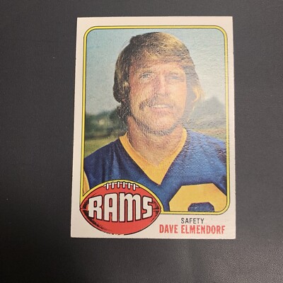 1976 Topps Dave Elmendorf # 196 Los Angeles Rams Football Card NFL LA ...