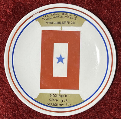 WWI Alex Page – DuBois PA Blue Star Service China Plate 1918-19 17th ...
