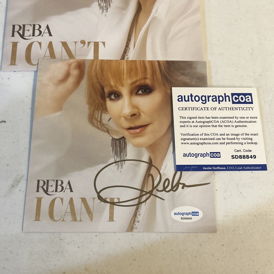 REBA MCENTIRE SIGNED AUTOGRAPH I CANT 7” VINYL ACOA RECORD LP COUNTRY ...