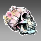 funny car bumper sticker watercolour skull with delicate flower 104 x ...