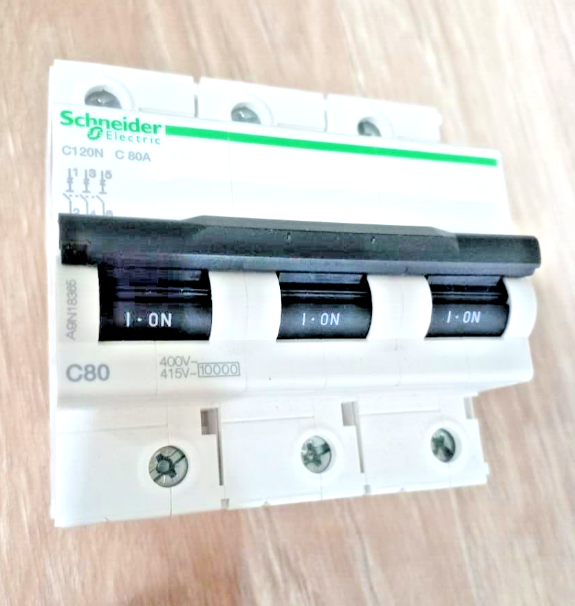 1PC A9N18365 SCHNEIDER CIRCUIT BREAKER Acti9 C120N 3P - 80A - C curve ...