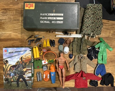 Vintage Toy, 1960's GI Joe Wooden Footlocker, Clothes, Weapons ...