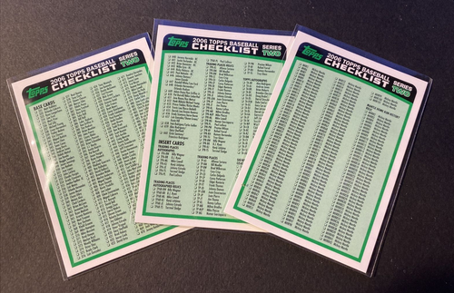 2006 Topps Baseball Series 2 Green Checklists #1–3 Verlander | eBay