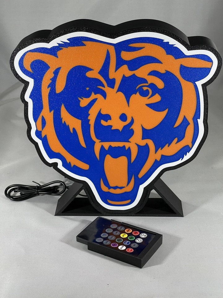 Chicago Bears LED Light Box With Stand NFL NFC | eBay