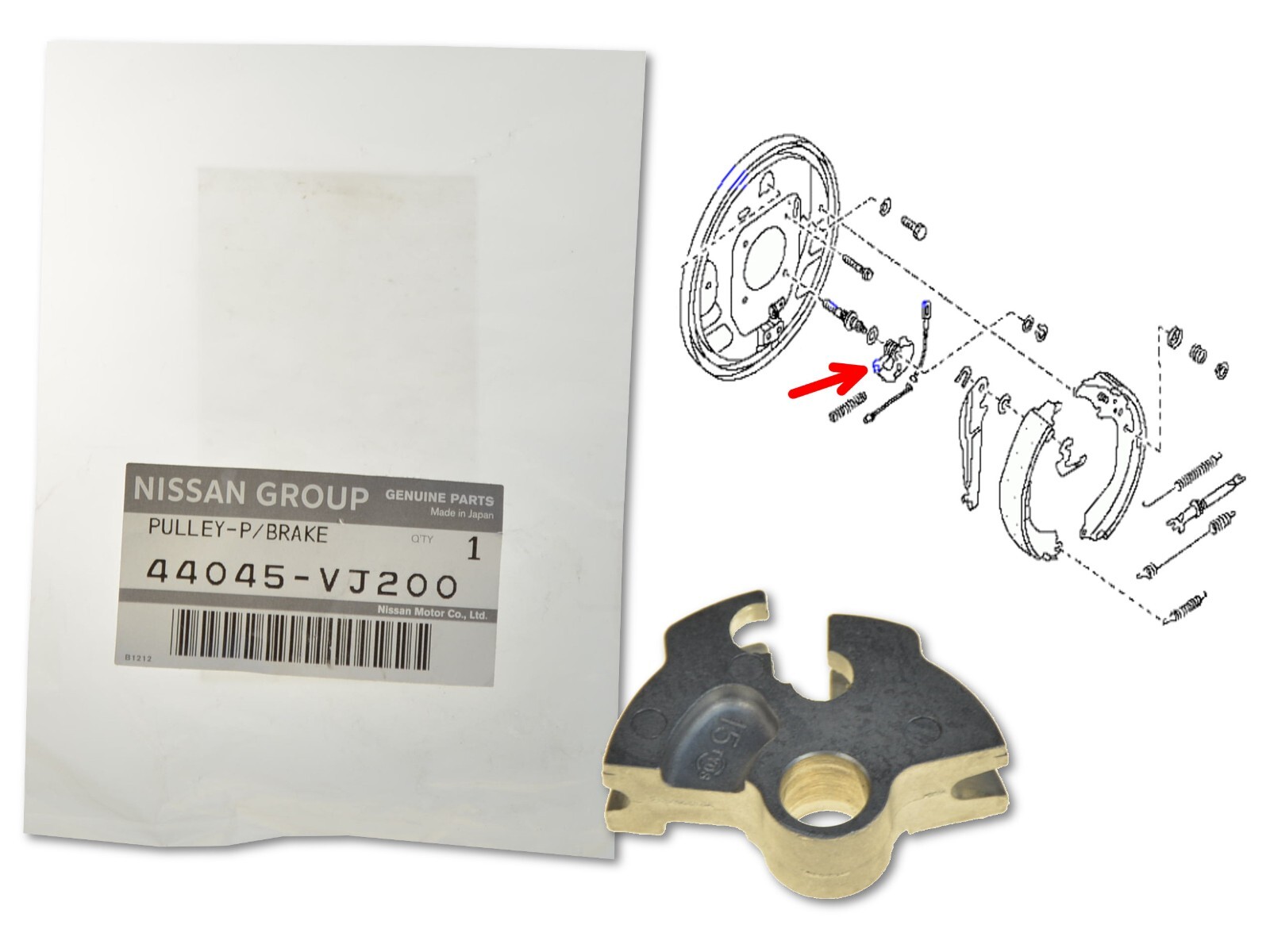Pulley Parking Brake Cable Right RH 44045-VJ200 for Nissan Pick Up ...