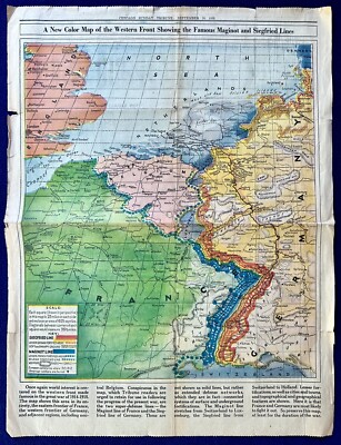 WESTERN FRONT MAP Chicago Tribune on Day 10 of World War II Sept. 10 ...