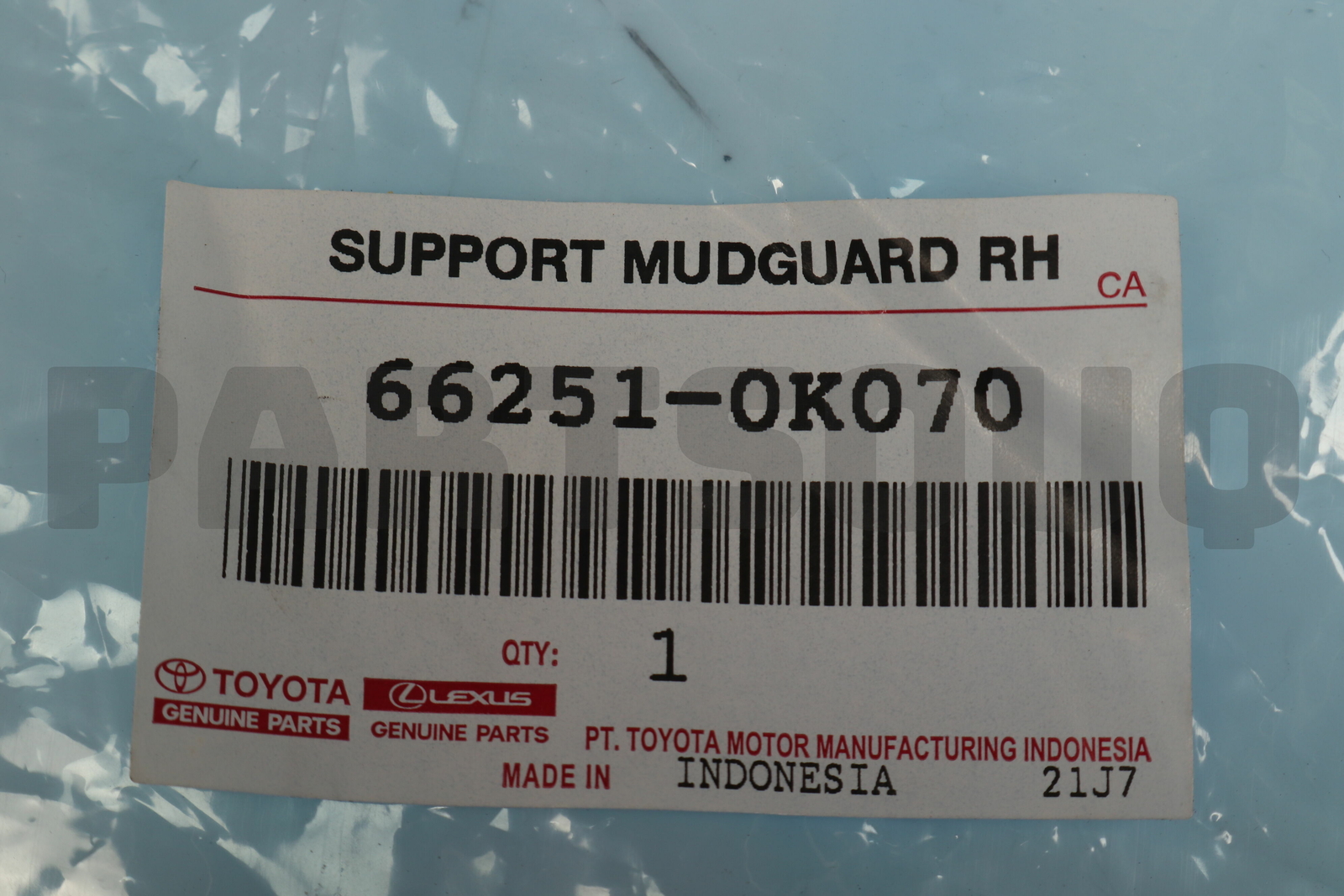 662510K070 Genuine Toyota SUPPORT MUDGUARD RR 66251-0K070 | eBay